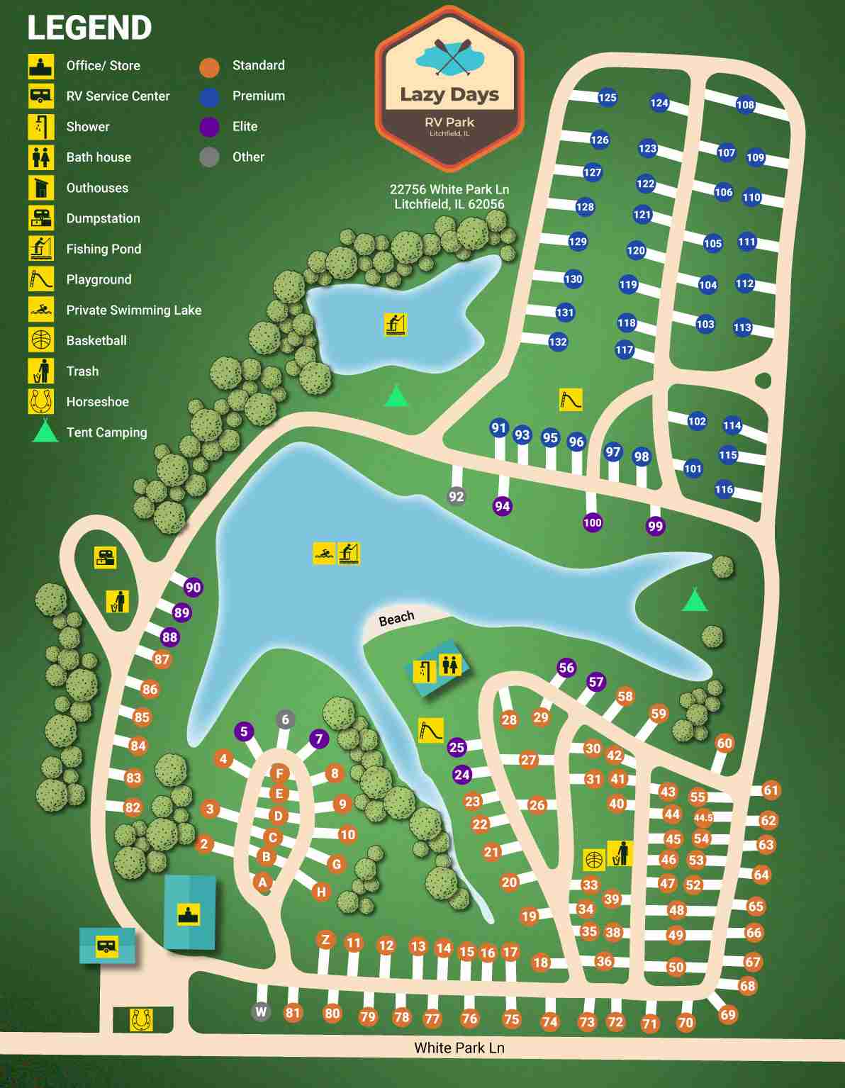 Park Map - Lazy Days RV Park